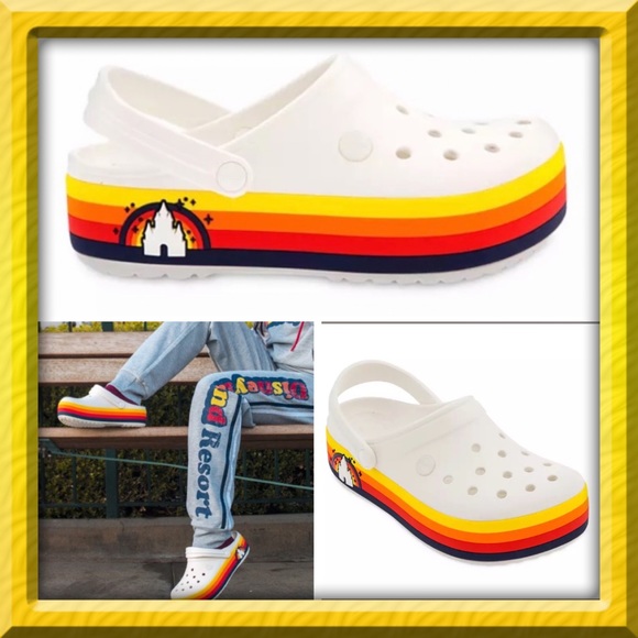 CROCS | Shoes | Disney Platform Rainbow Crocs | Poshmark